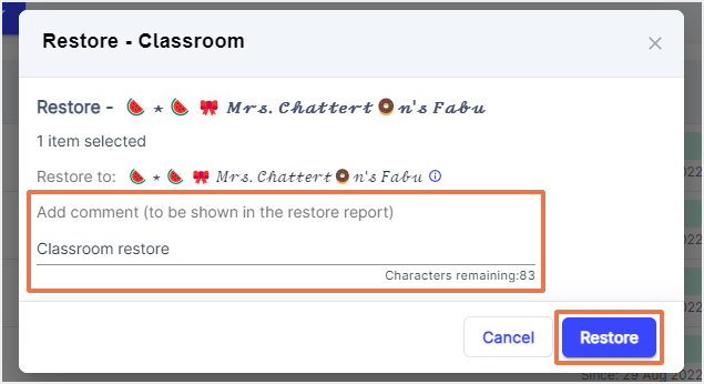 How do I restore Google Classroom from the SysCloud application?